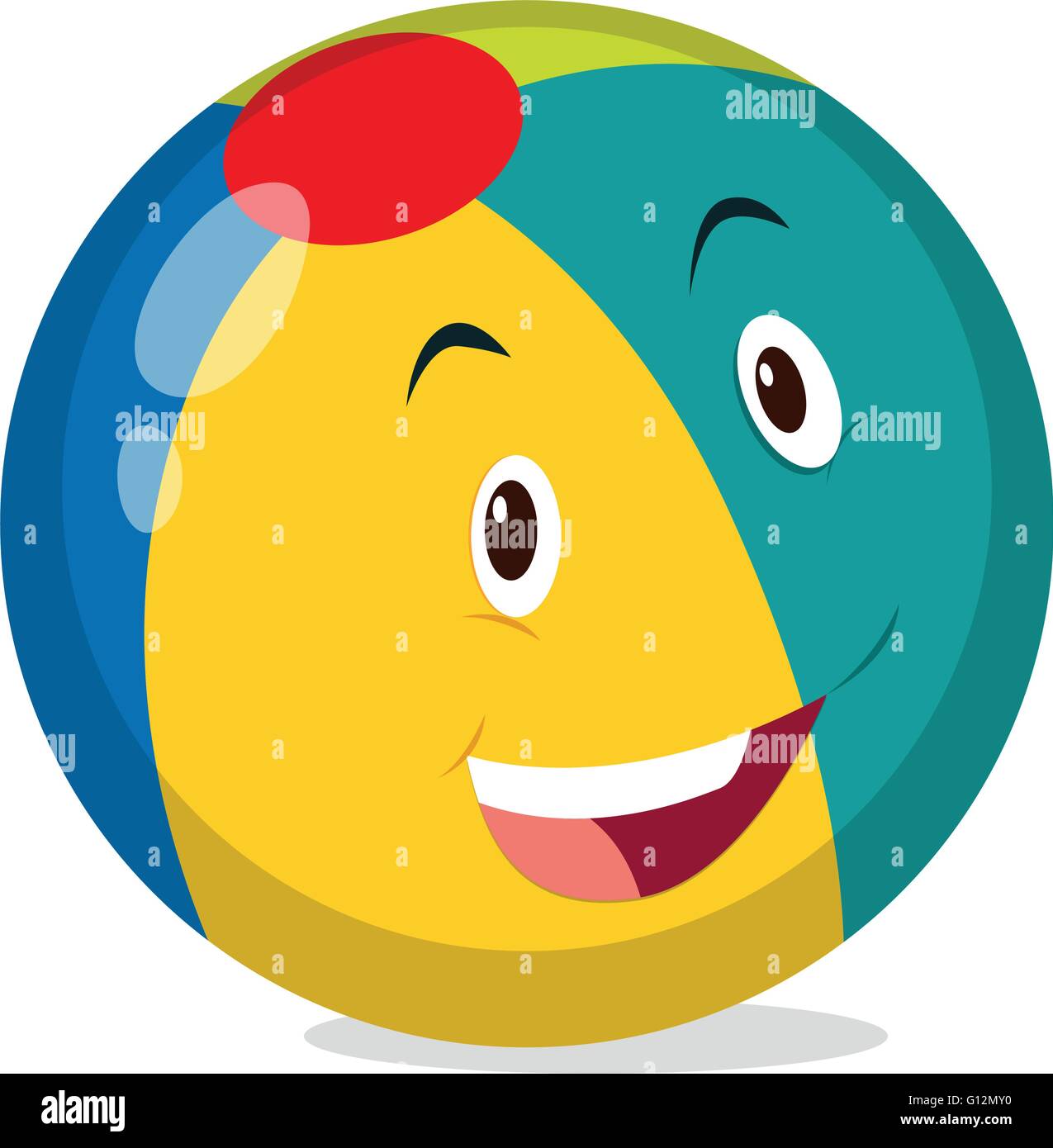 Beach ball with happy face illustration Stock Vector Image & Art - Alamy