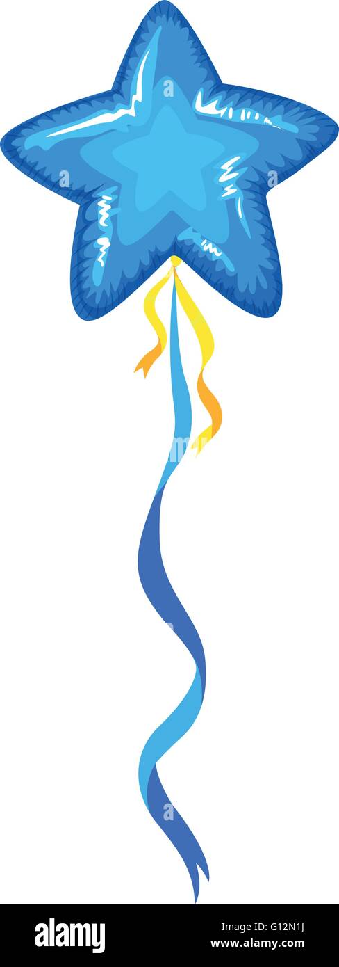 Blue balloon in star shape illustration Stock Vector Image & Art - Alamy