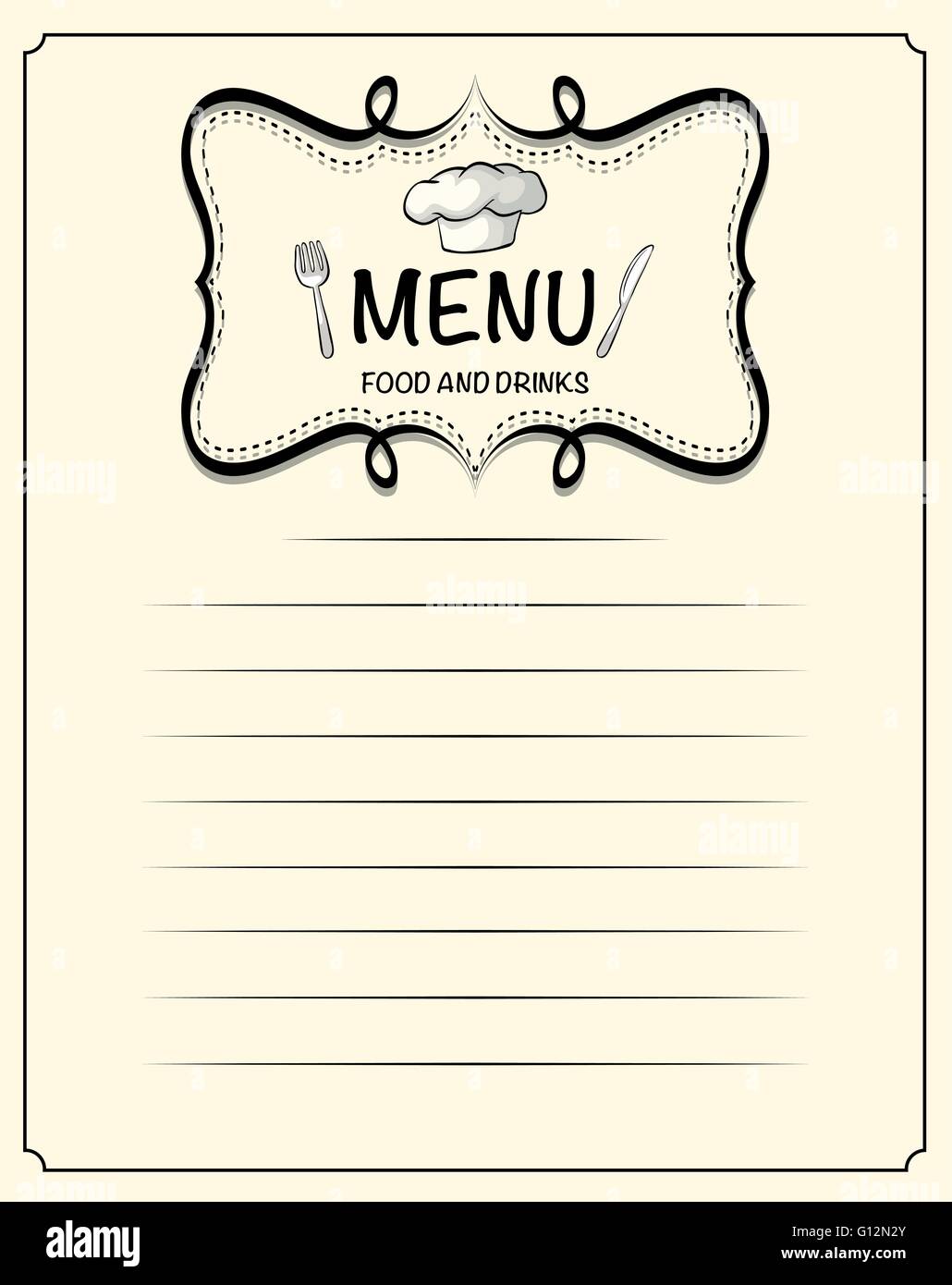 Line paper design with menu illustration Stock Vector Image & Art - Alamy