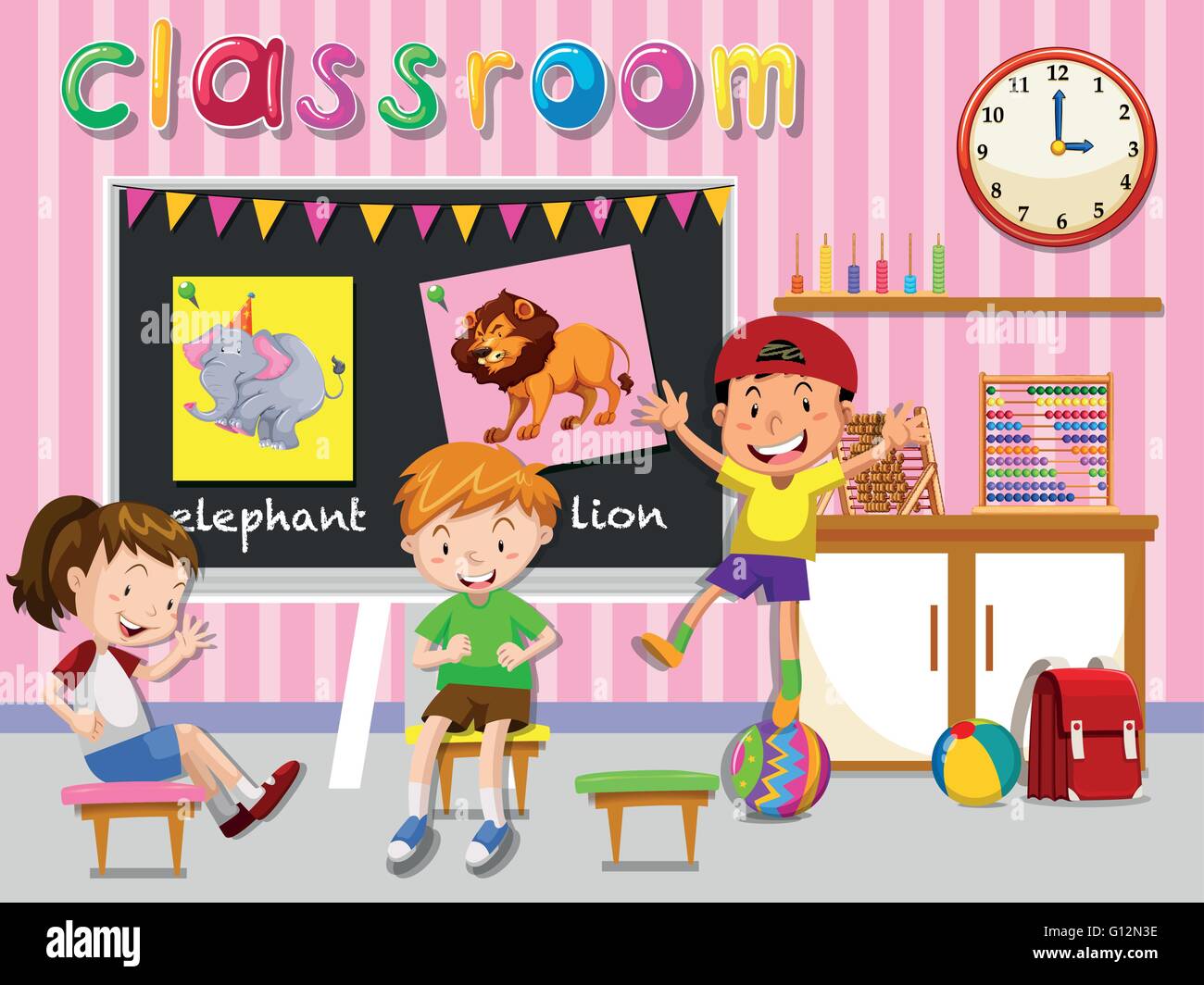 Kindergarten class picture Stock Vector Images - Alamy
