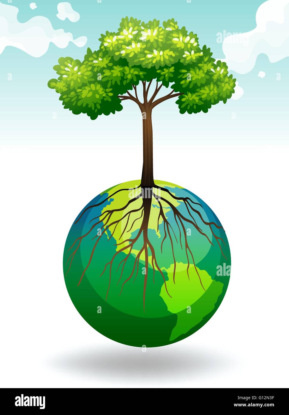 Tree growing on Earth illustration Stock Vector Image & Art - Alamy