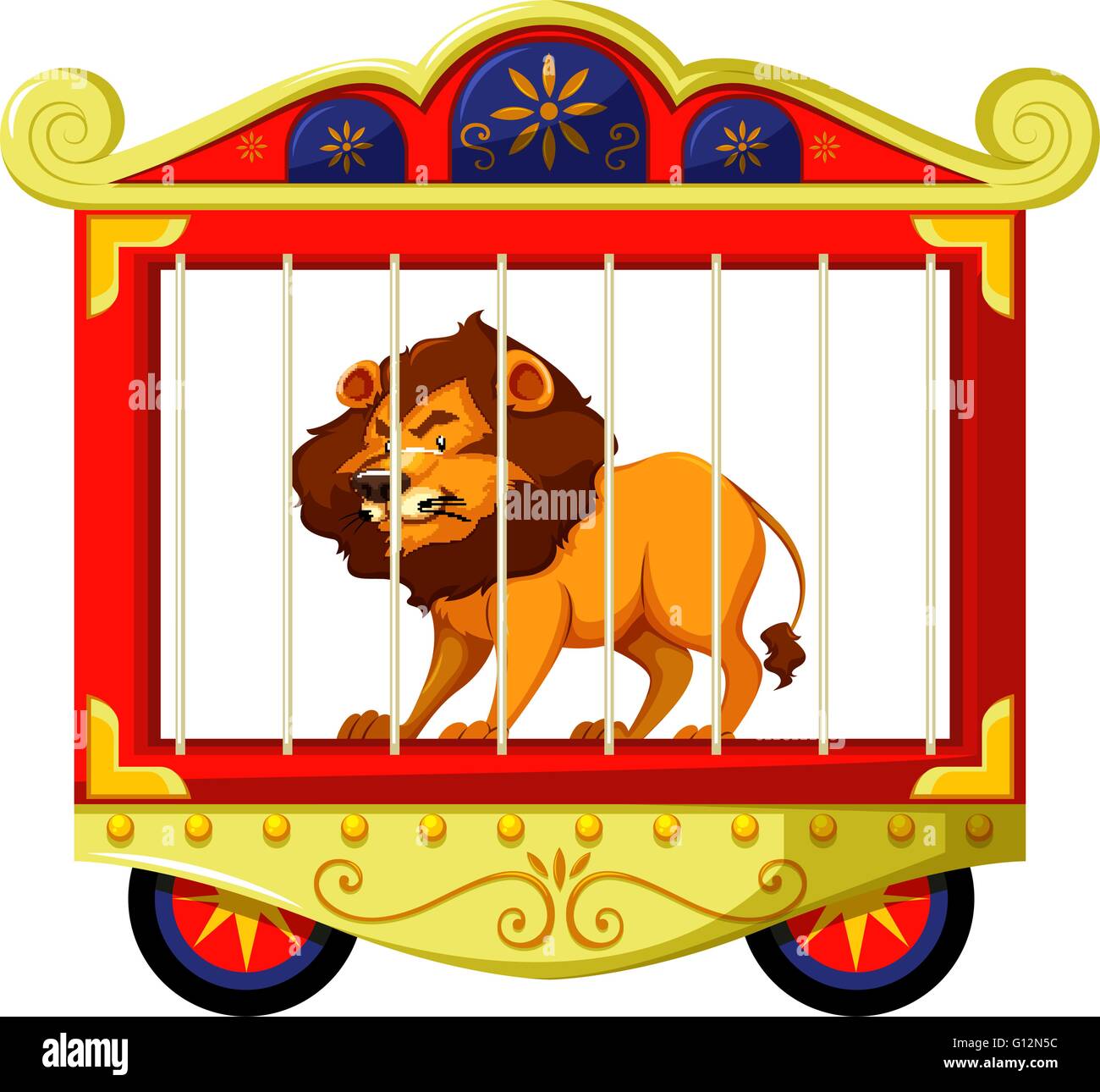 Circus Animals In Cages Cartoons