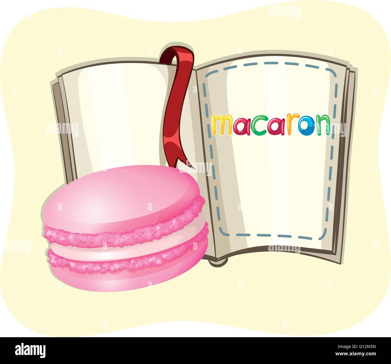Pink macaron and a book illustration Stock Vector Image & Art - Alamy