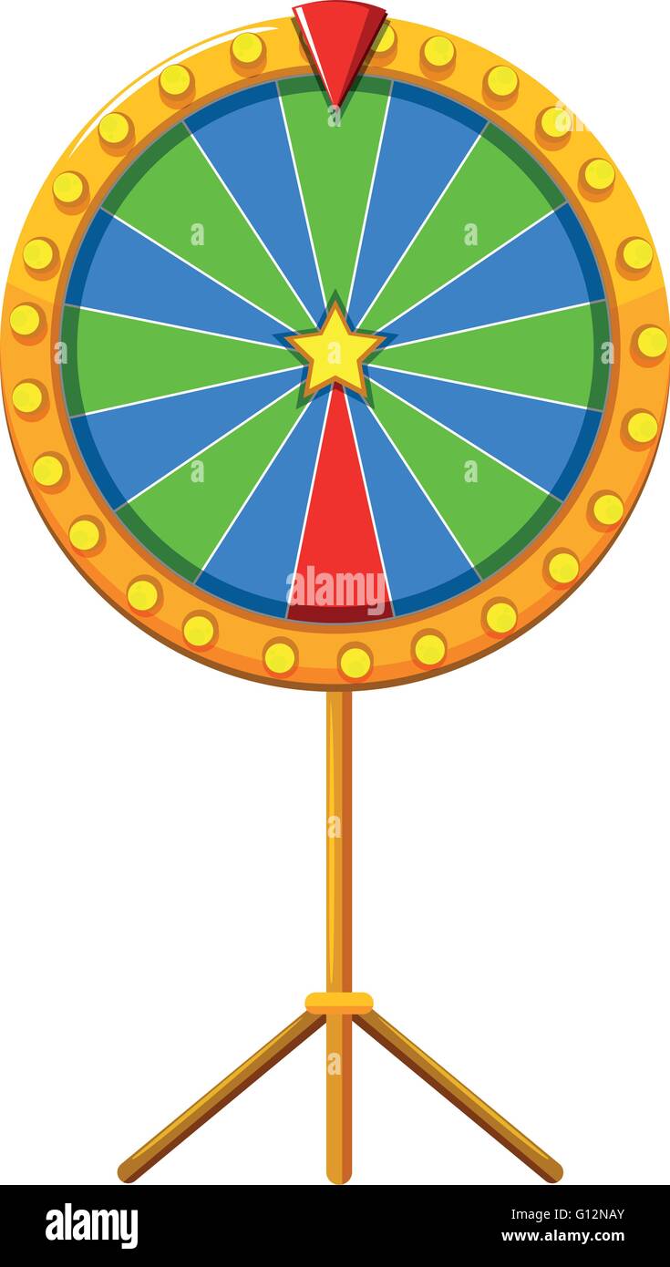 Lucky wheel with blue and green striped illustration Stock Vector Image ...