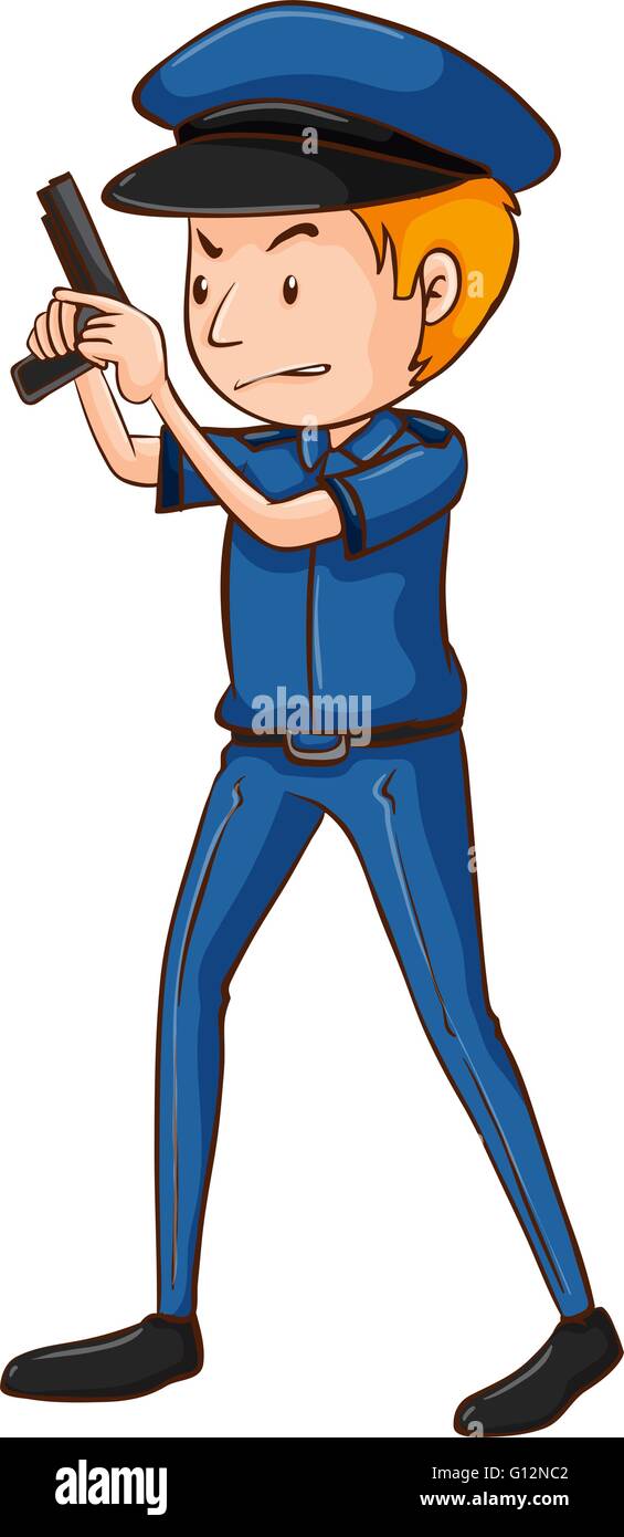 Policeman shooting with a firegun illustration Stock Vector Image & Art ...