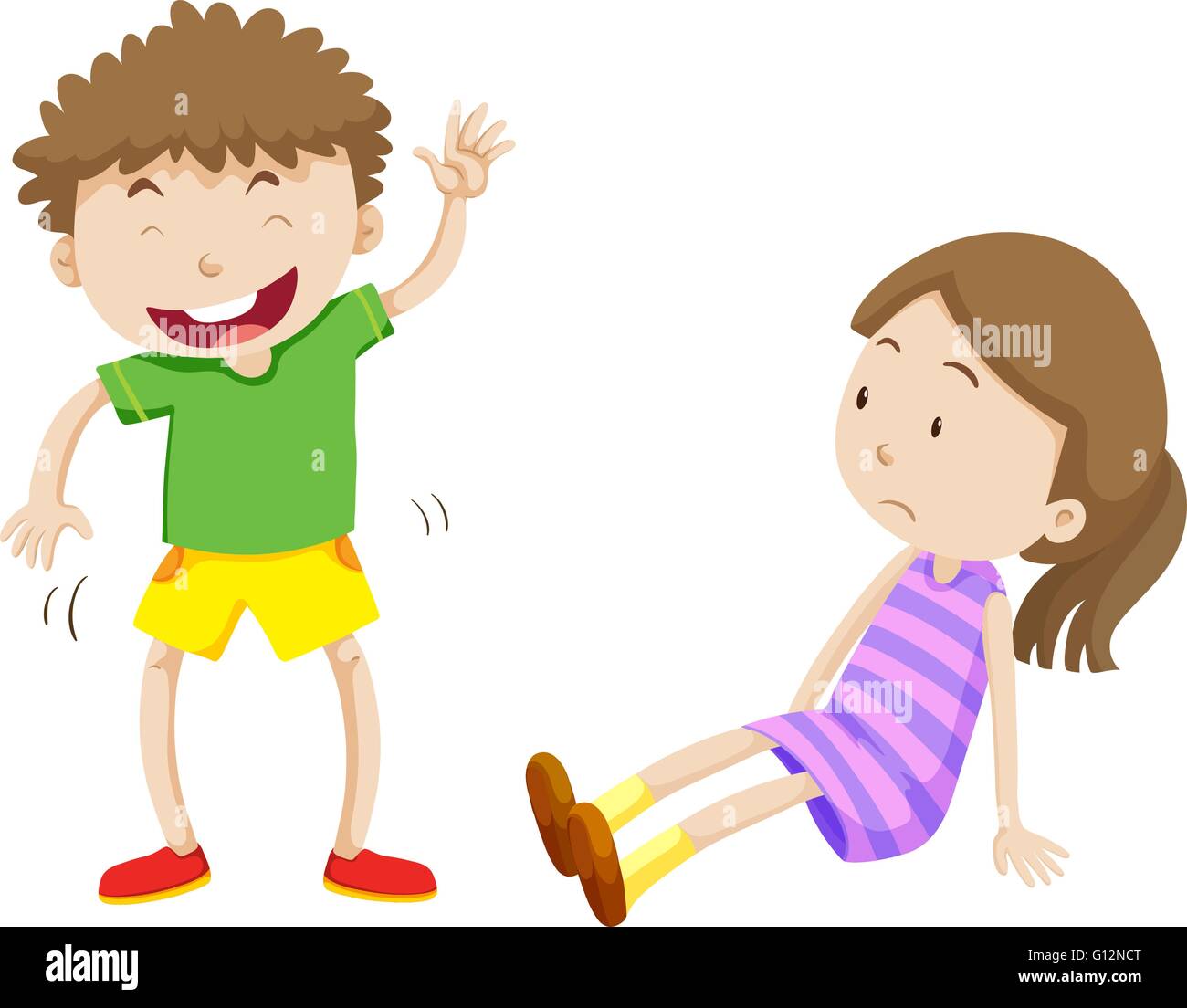 Happy And Sad Girl Cartoon