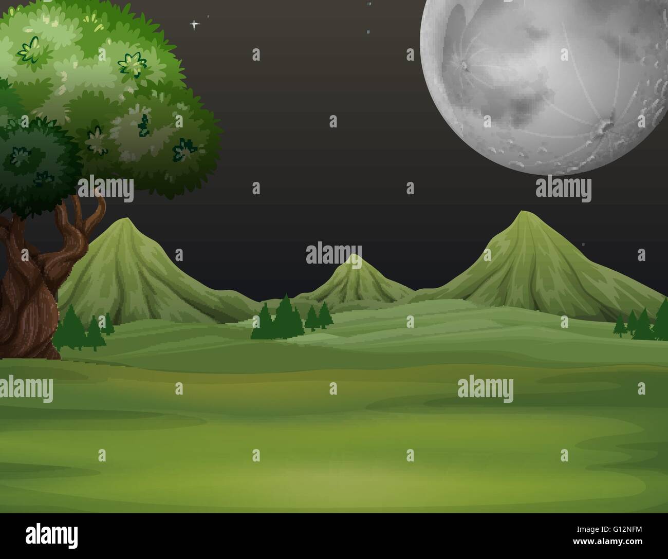 Night time theme park Stock Vector Images - Alamy