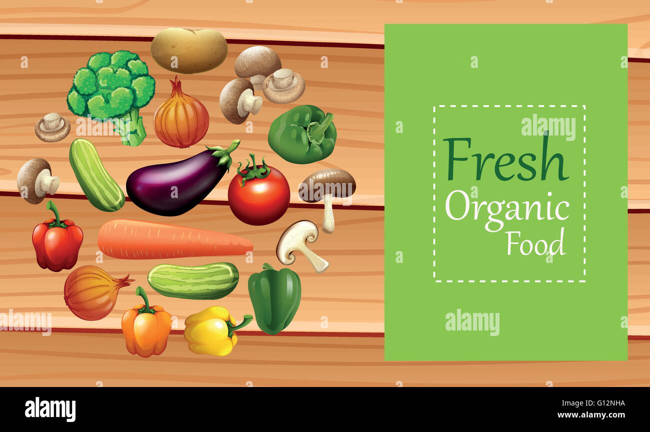 Mixed vegetables on poster illustration Stock Vector Image & Art - Alamy