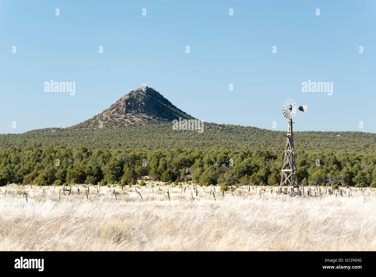 Old windmill in Cibola County, New Mexico Stock Photo - Alamy