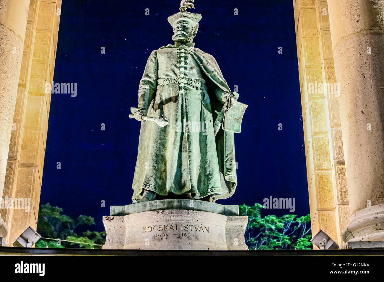 Square of the Heroes in Budapest, closeup detail of statue Stock Photo ...