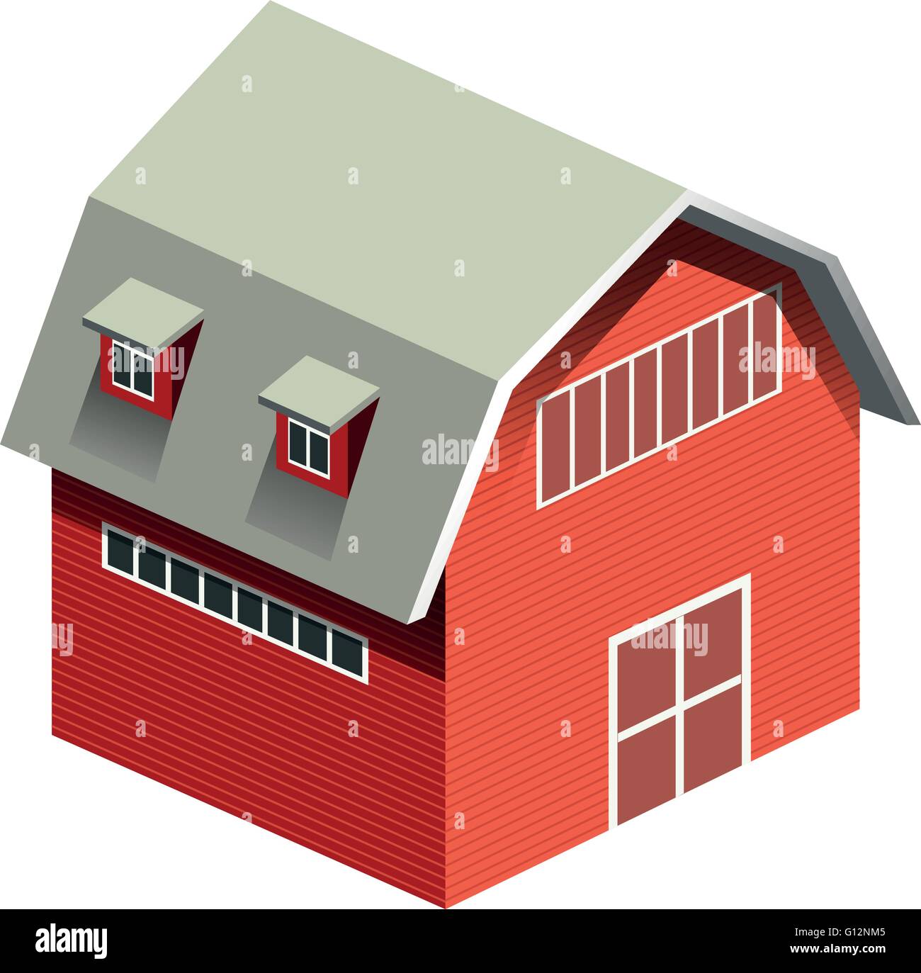 Red barn with gray roof illustration Stock Vector Image & Art - Alamy