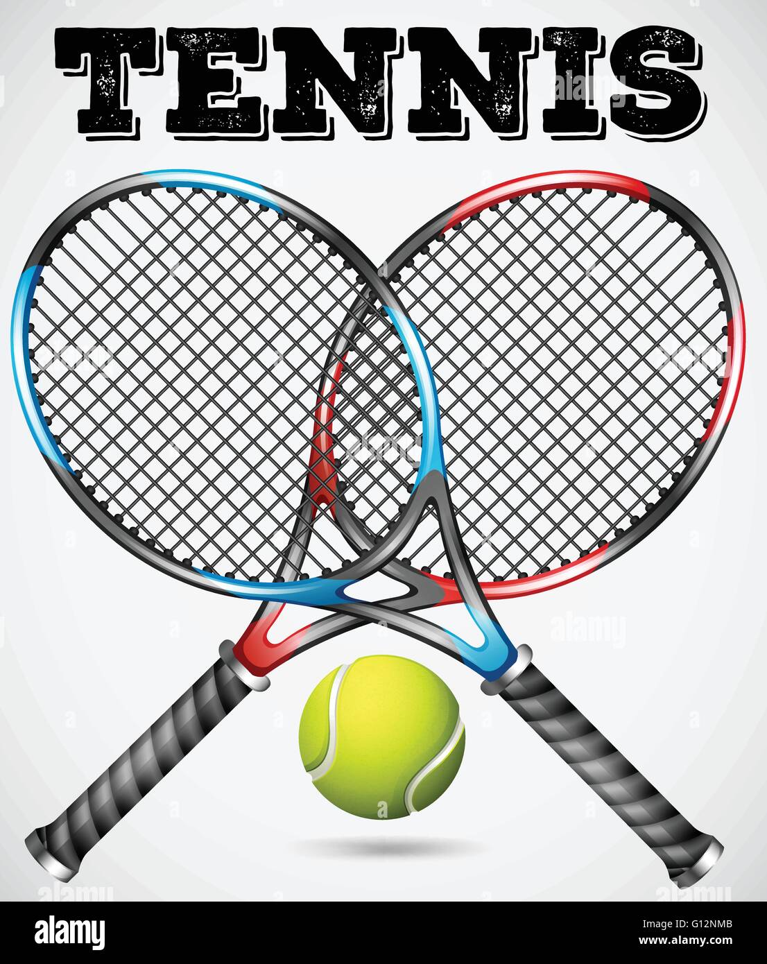 Tennis rackets and ball illustration Stock Vector Image & Art - Alamy