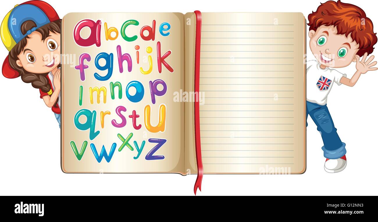 Child paper blank boy girl Stock Vector Images - Alamy