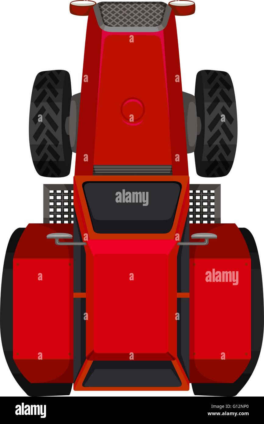 Top view of red tractor illustration Stock Vector Image & Art - Alamy