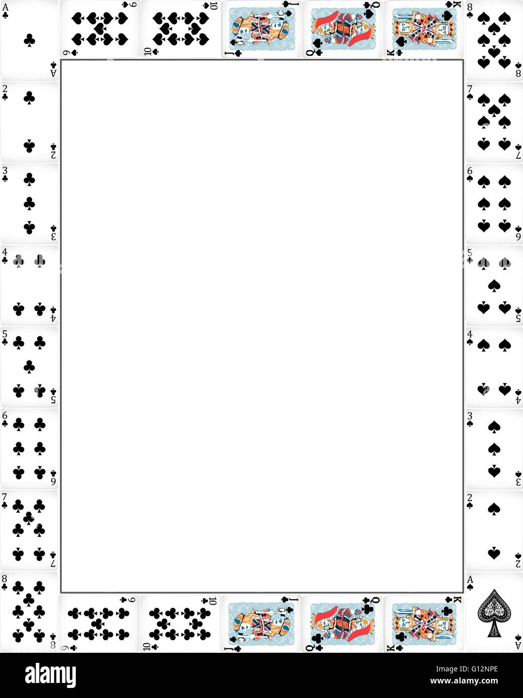 Border design with poker cards illustration Stock Vector Image & Art ...