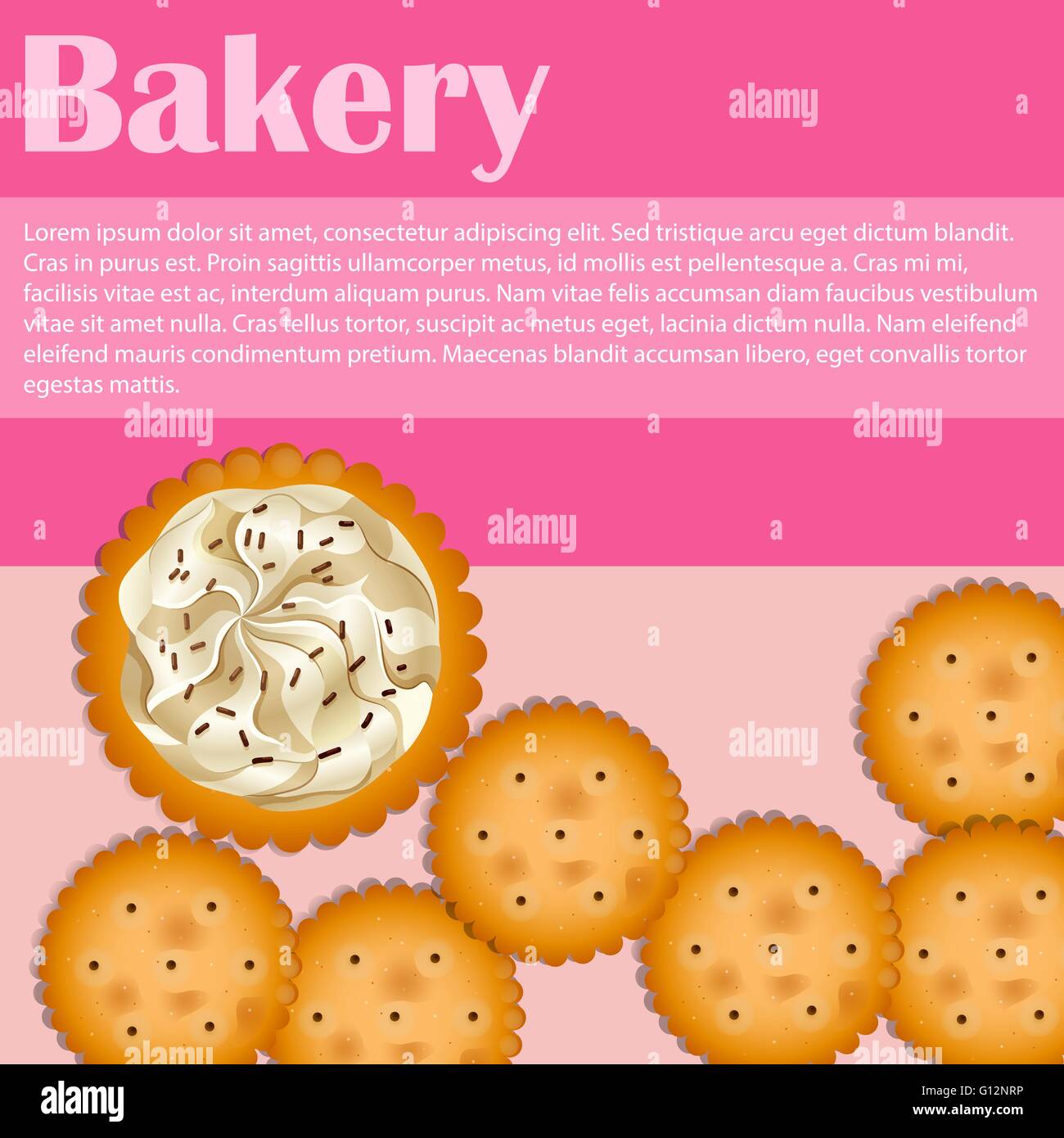 Bakery theme with crackers and text illustration Stock Vector Image ...