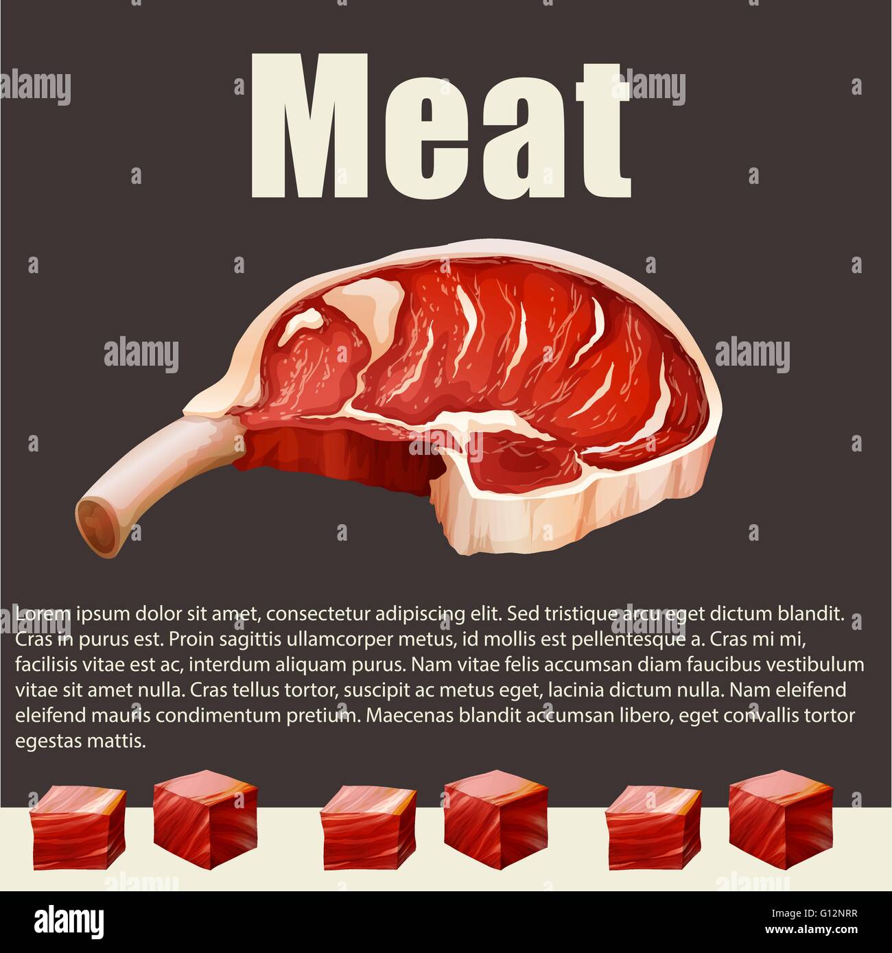 Food theme with meat products illustration Stock Vector Image & Art - Alamy