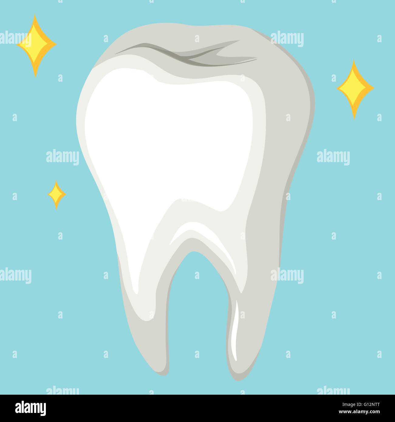 Single human tooth on blue background illustration Stock Vector Image ...