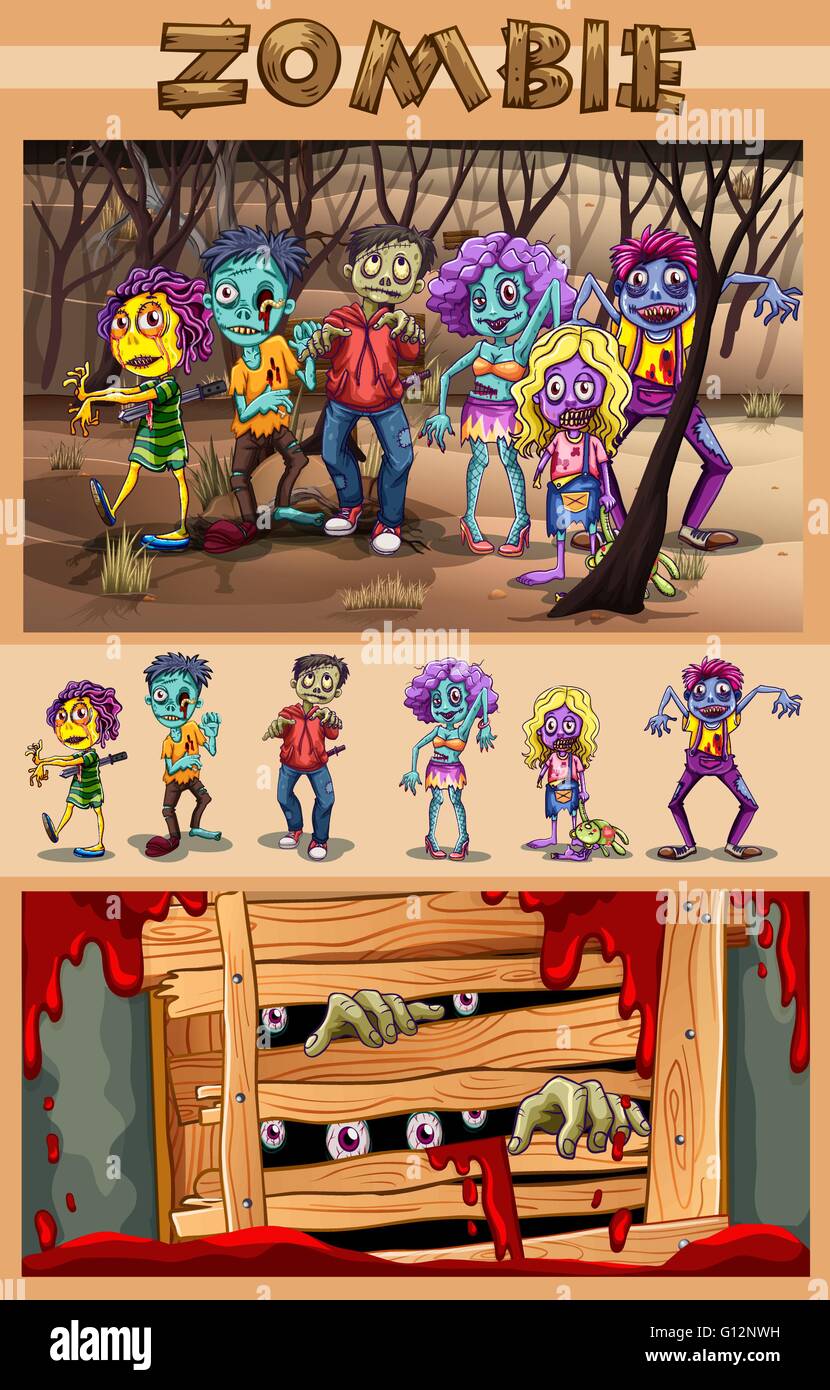 Dead tree forest in Stock Vector Images - Alamy