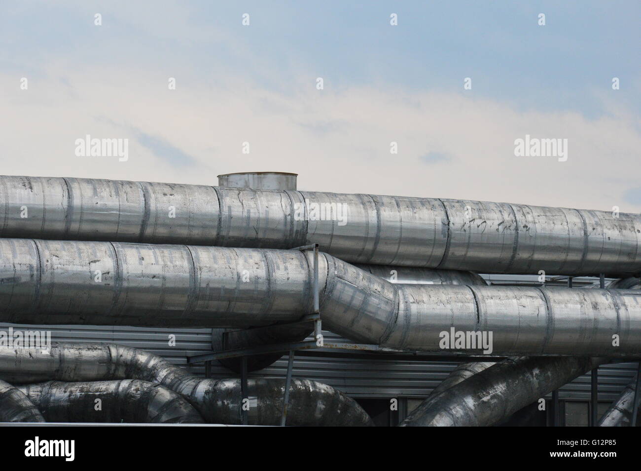 Pipes tubes installation on building Stock Photo - Alamy