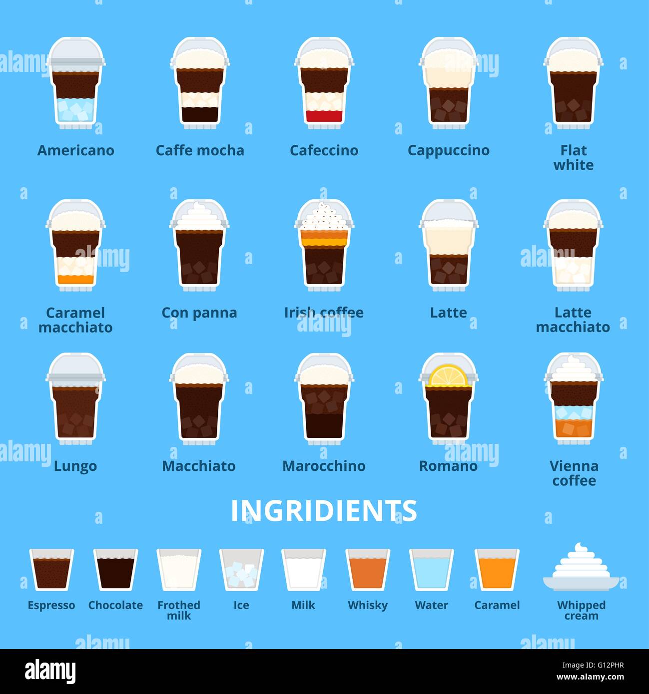 Coffee cups in bar Stock Vector Images - Alamy