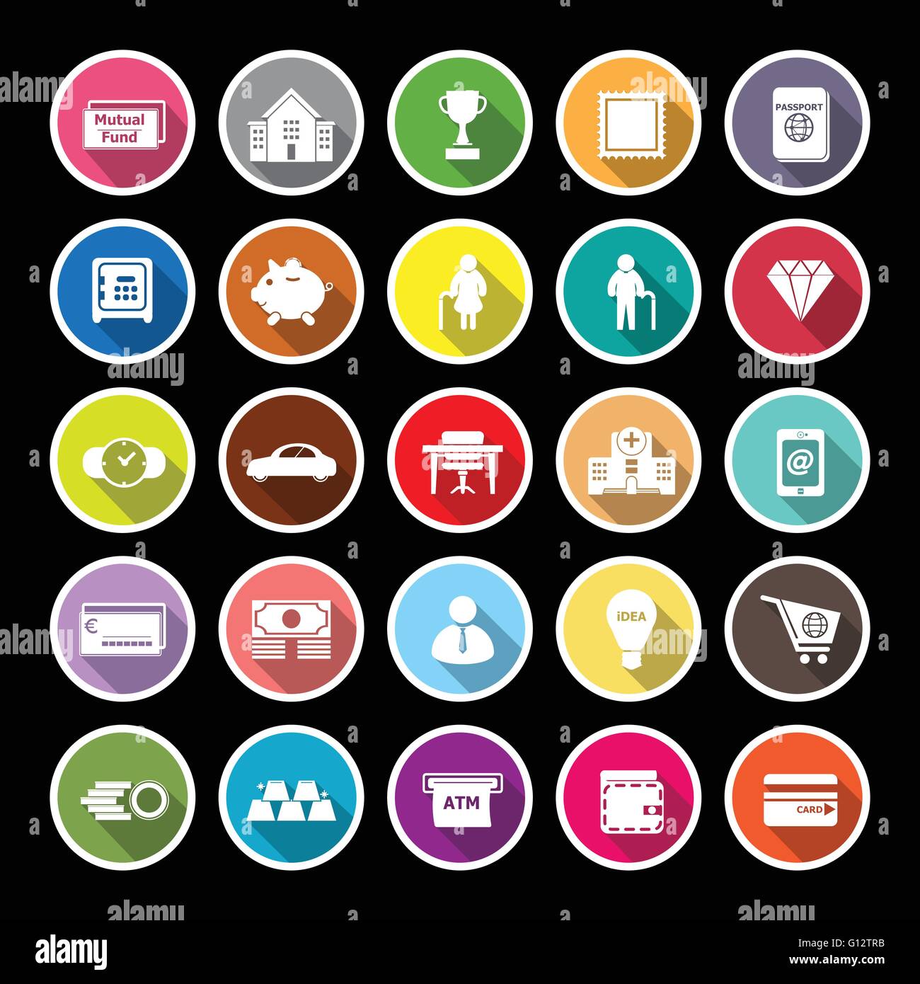 Personal financial flat icons Stock Vector Images - Alamy