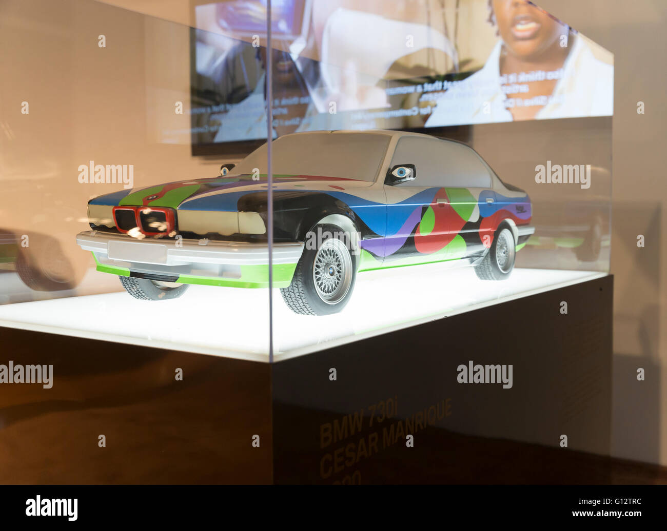 New York, NY USA - May 4, 2016: Replica of BMW car painted by Cesar ...