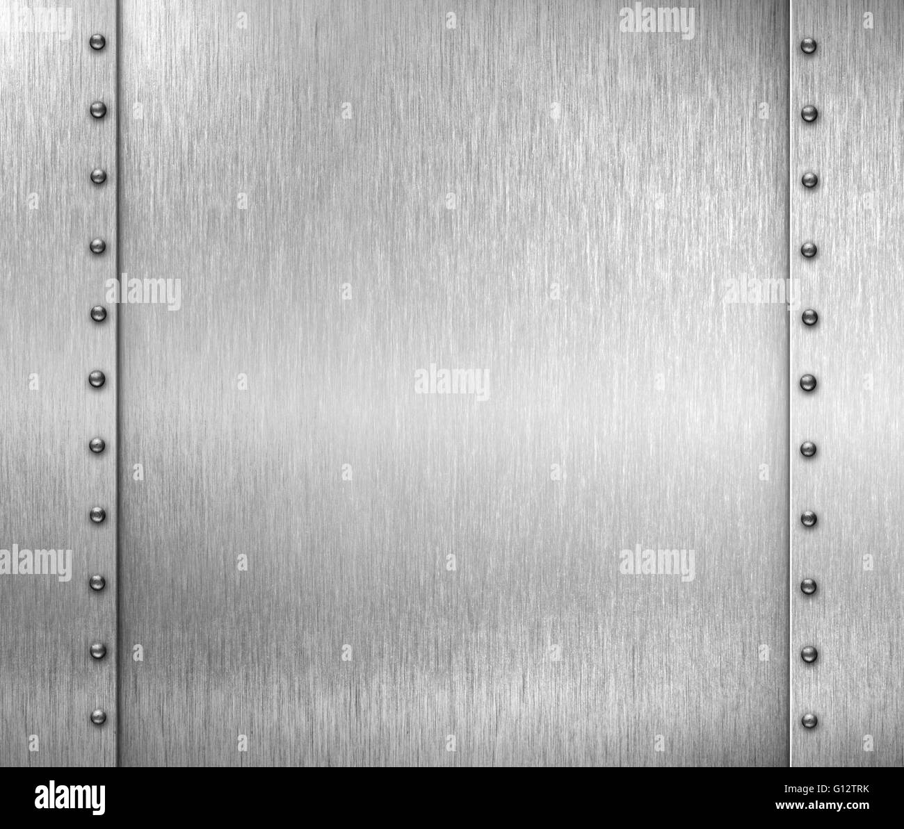 brushed metal background with rivets Stock Photo - Alamy
