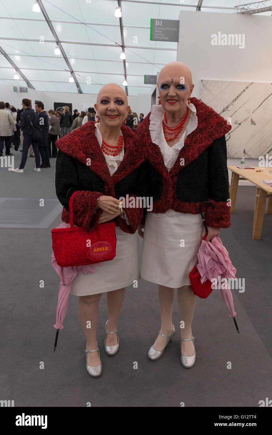 New York, NY USA - May 4, 2016: Artists Adele and Eva attend Frieze New ...