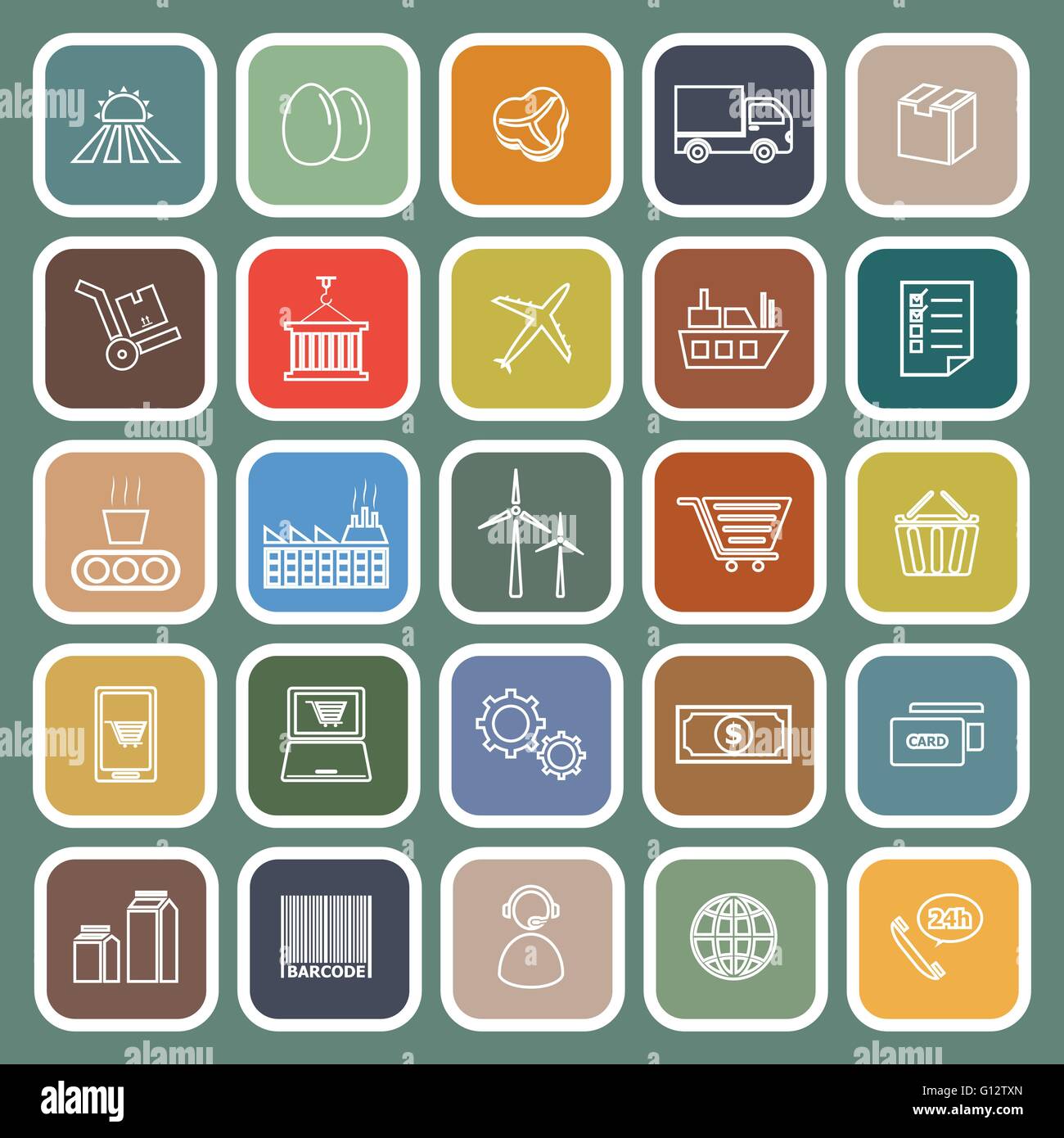 Logistics flat icons on Stock Vector Images - Alamy