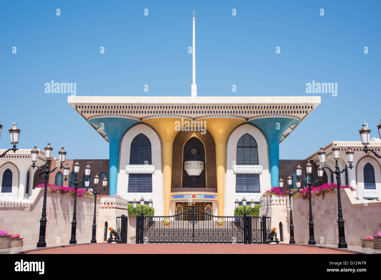 The Al Alam Palace, a ceremonial palace in Muscat, The Sultanate of ...