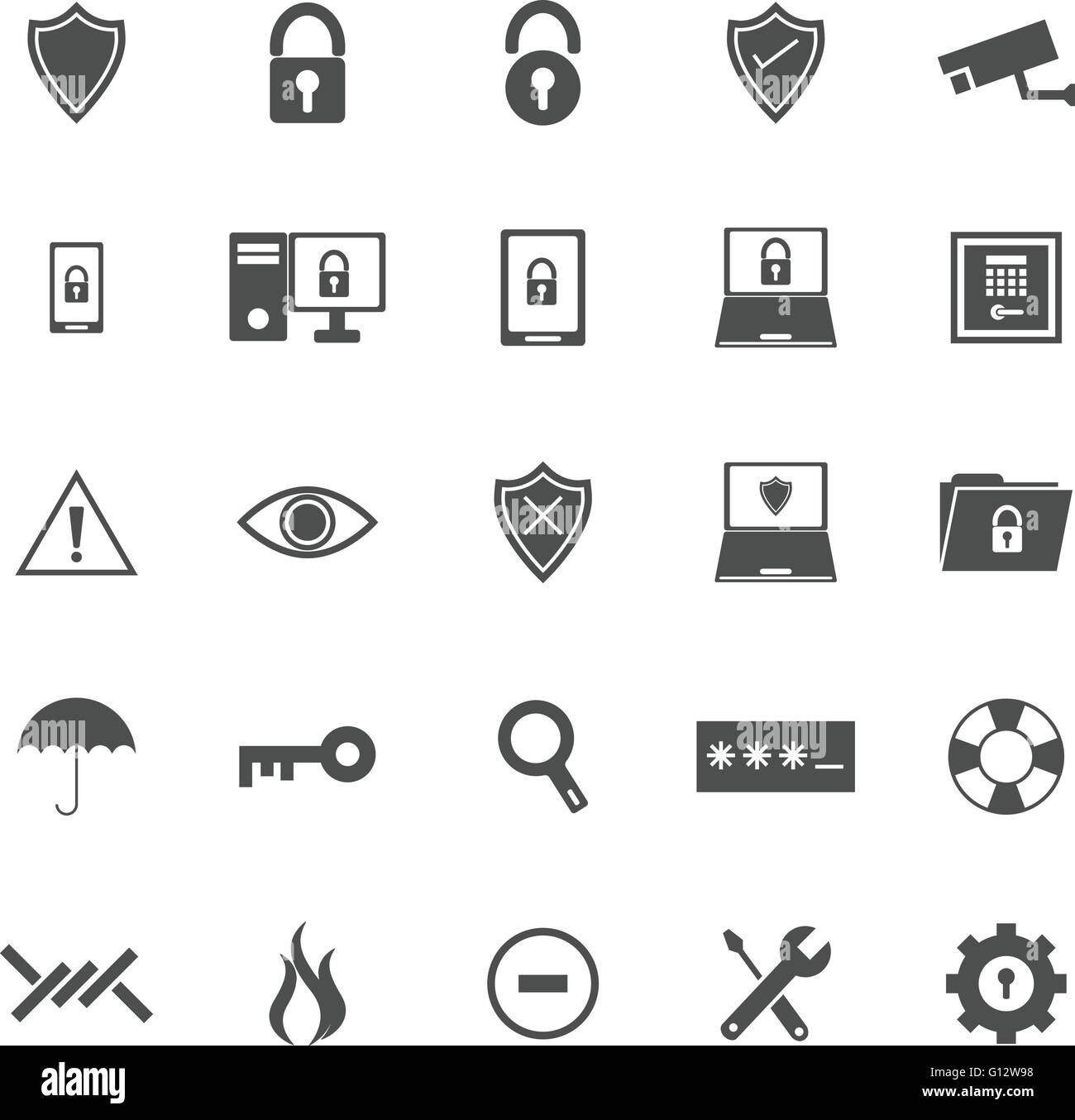Security vector icons on Stock Vector Images - Alamy