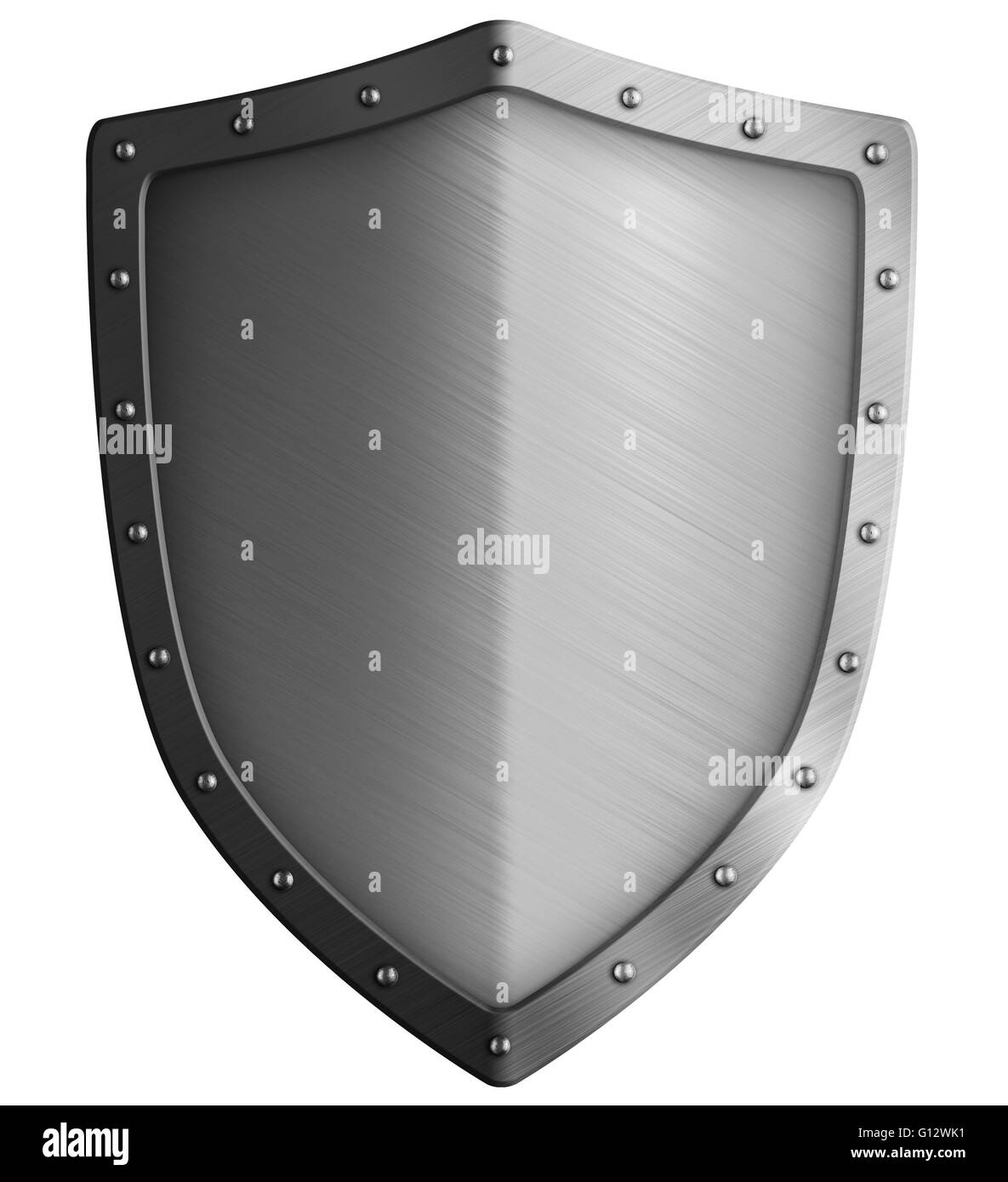 Metal medieval shield 3d illustration isolated Stock Photo - Alamy