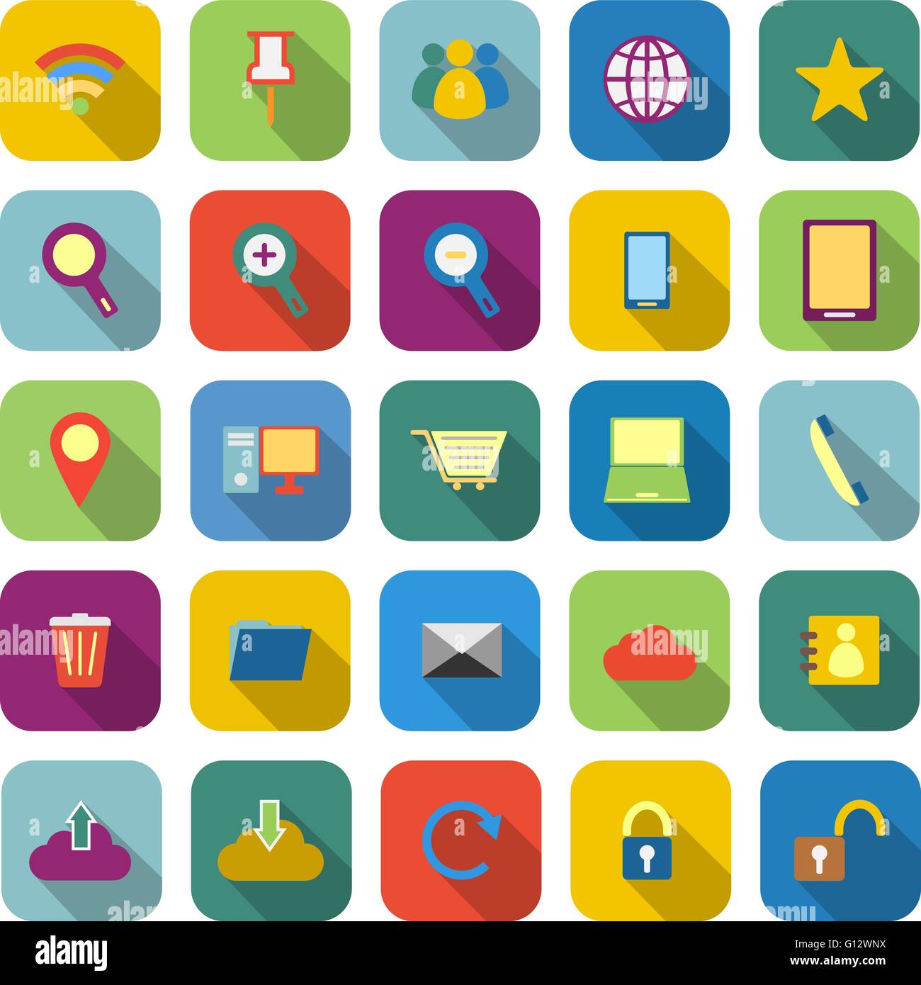 Globe icons on color Stock Vector Images - Alamy