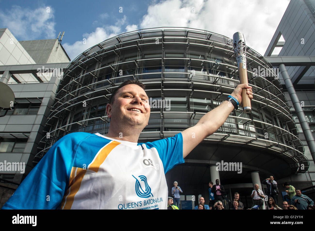 Commonwealth Torch arrives at Glasgow Caledonian University Stock Photo ...