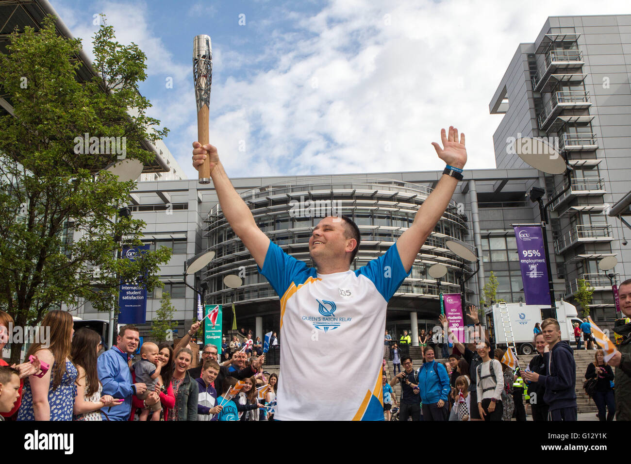 Commonwealth Torch arrives at Glasgow Caledonian University Stock Photo ...