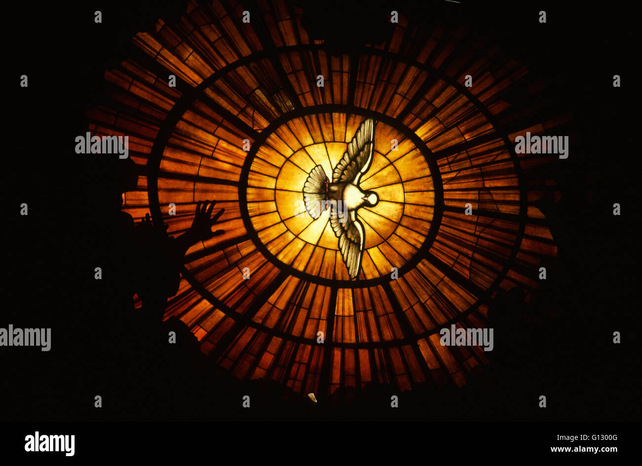 Stained Glass Window With Dove Of Peace , St Peters Basilica , Rome ...