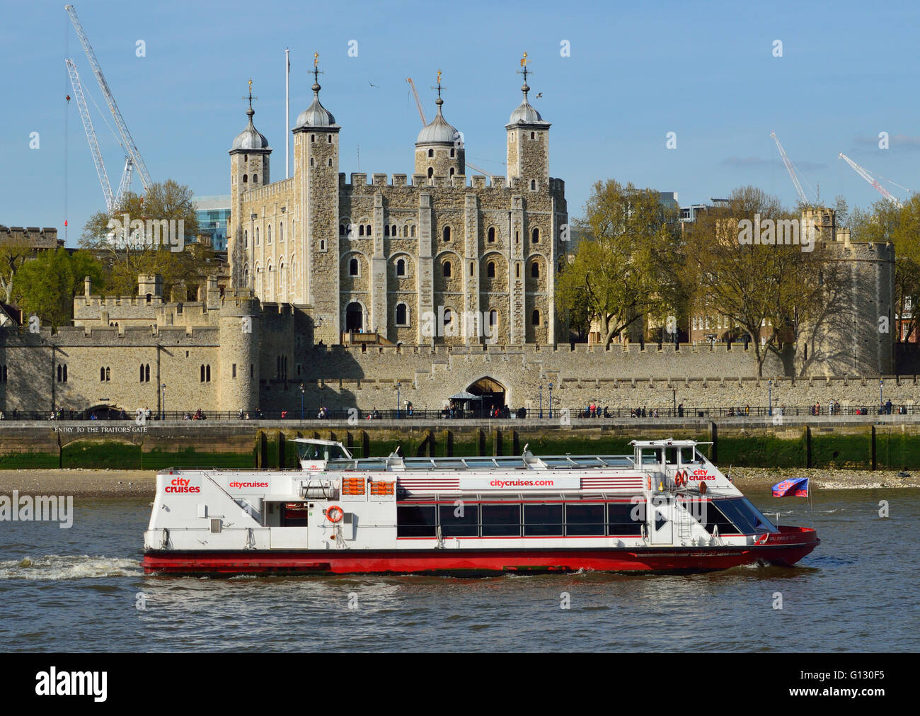 One of the City Cruises' London sightseeing boats on the river Thames ...