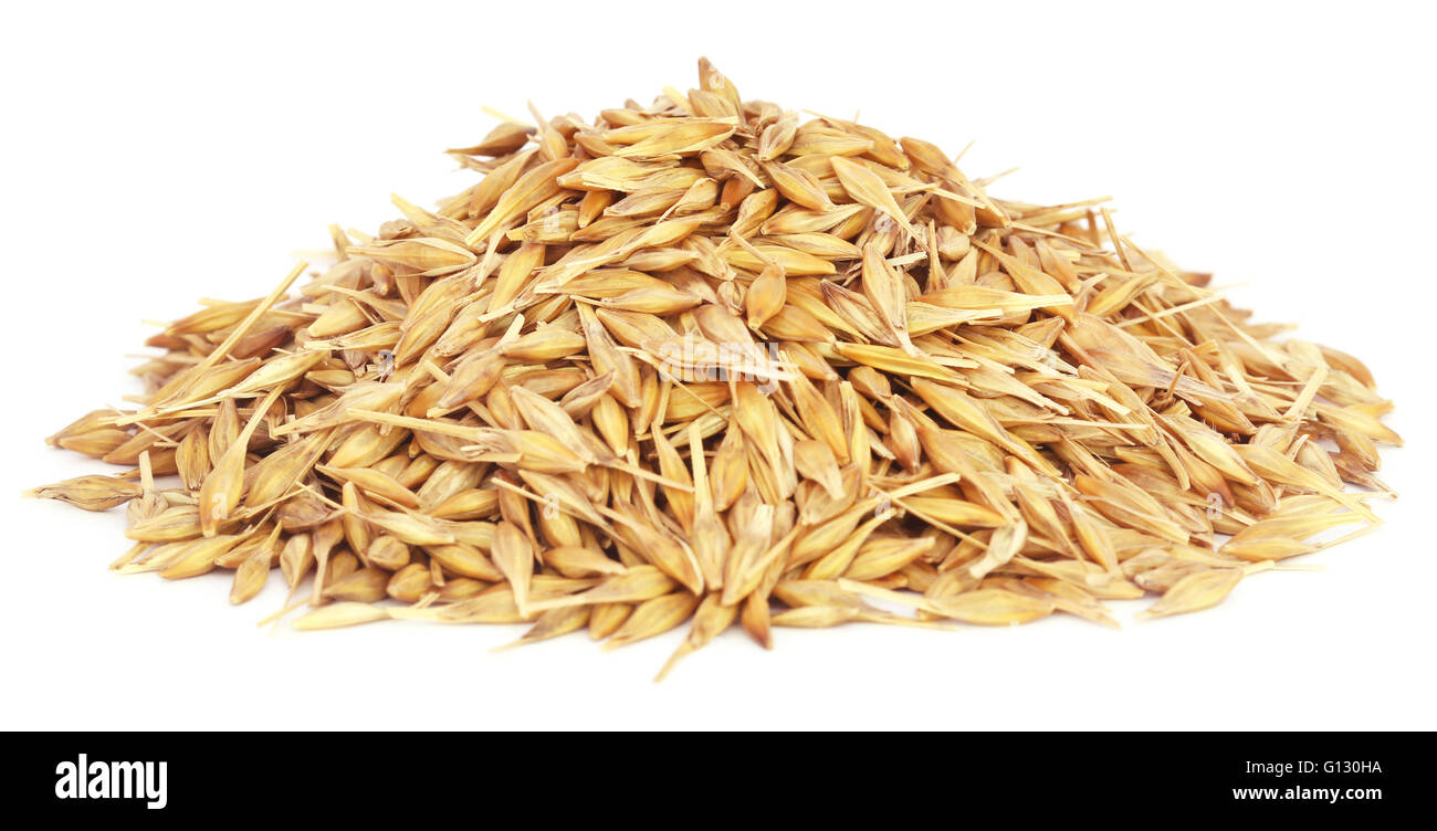 Fresh oats over white background Stock Photo - Alamy