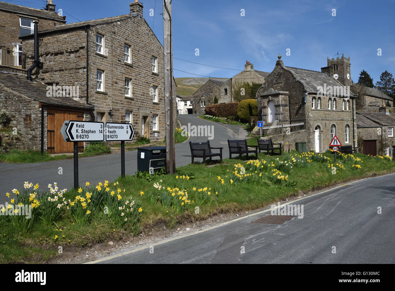 Muker village, Swaledale, Yorkshire Dales, North Yorkshire, England, UK ...
