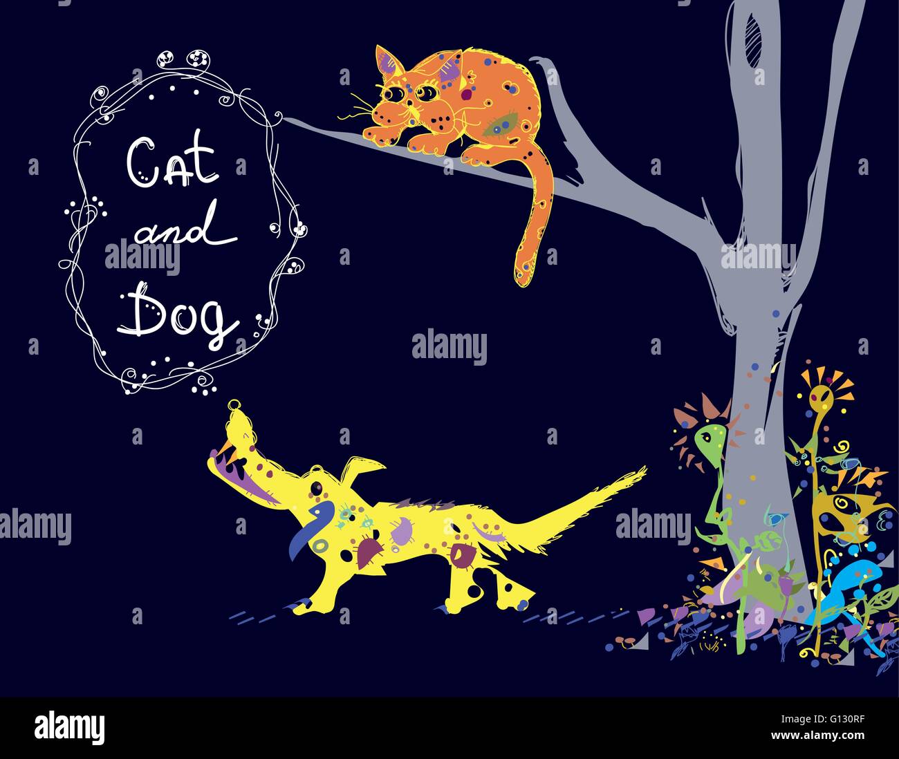 Dog chasing cat hi-res stock photography and images - Alamy