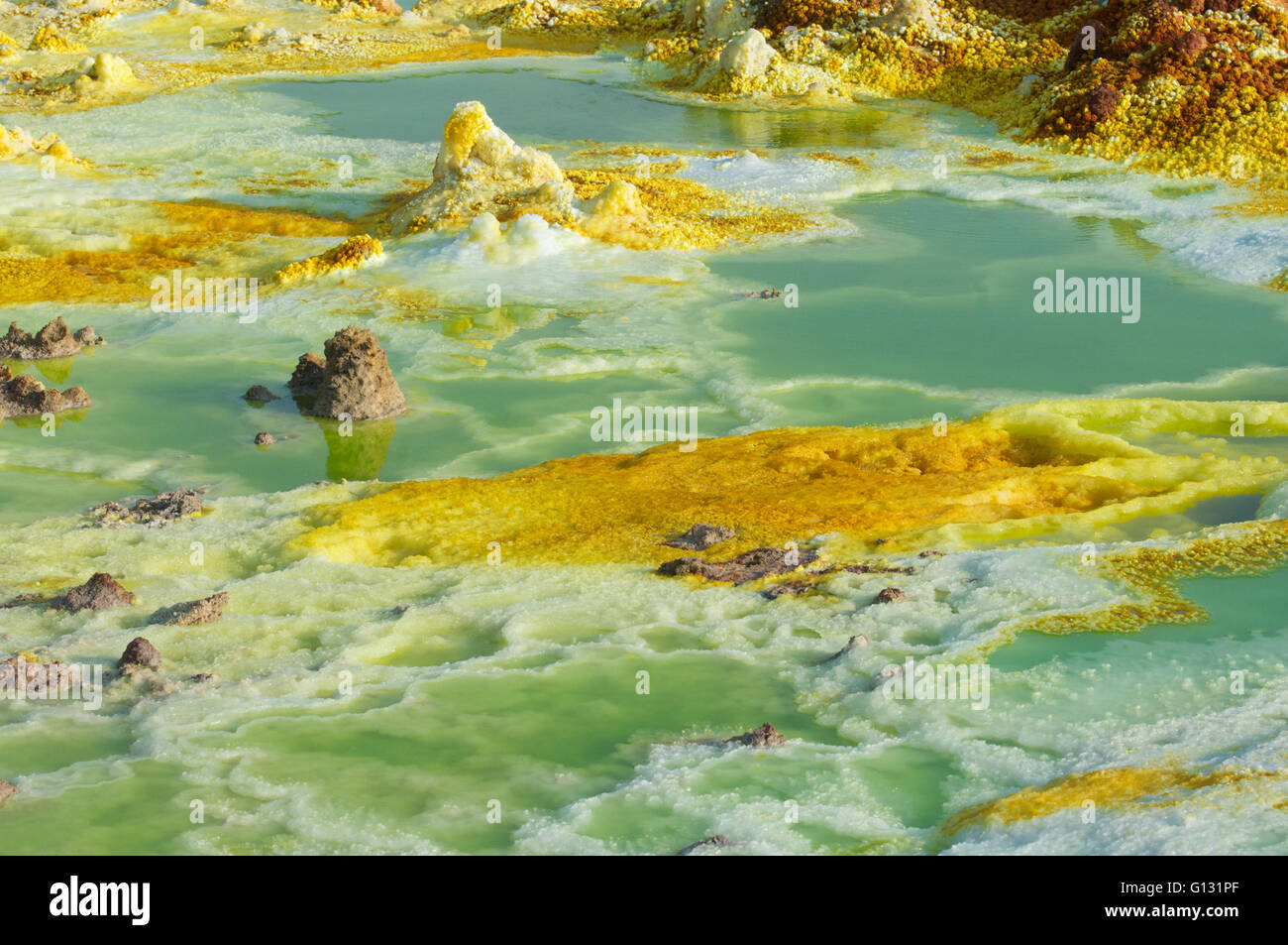 Ethiopia- Danakil Depression-Dallol crater pools Stock Photo - Alamy