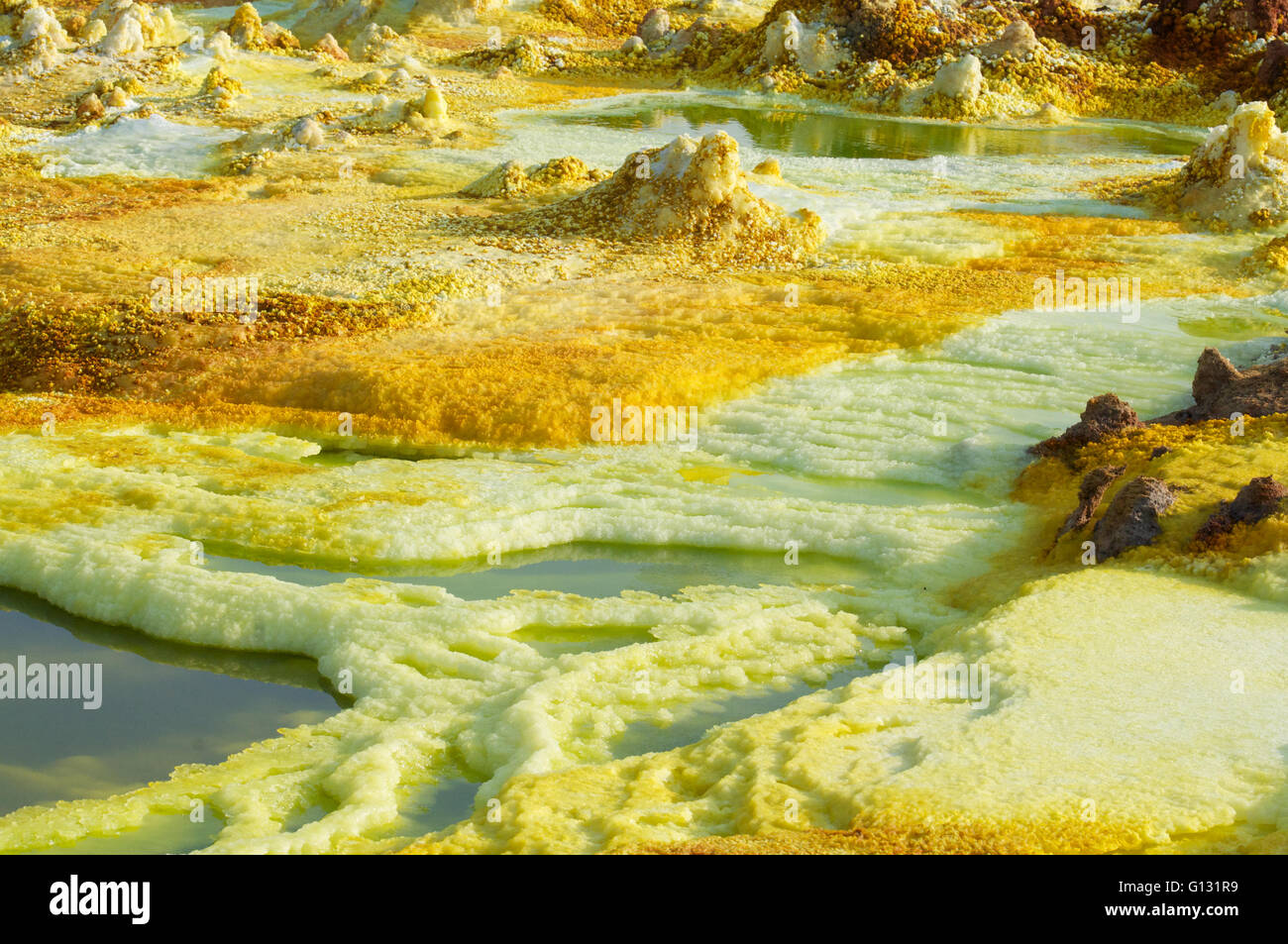 Ethiopia- Danakil Depression-Dallol crater pools Stock Photo - Alamy