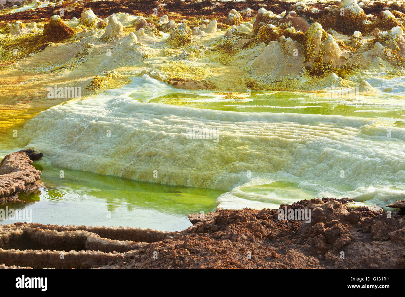 Ethiopia- Danakil Depression-Dallol crater pools Stock Photo - Alamy