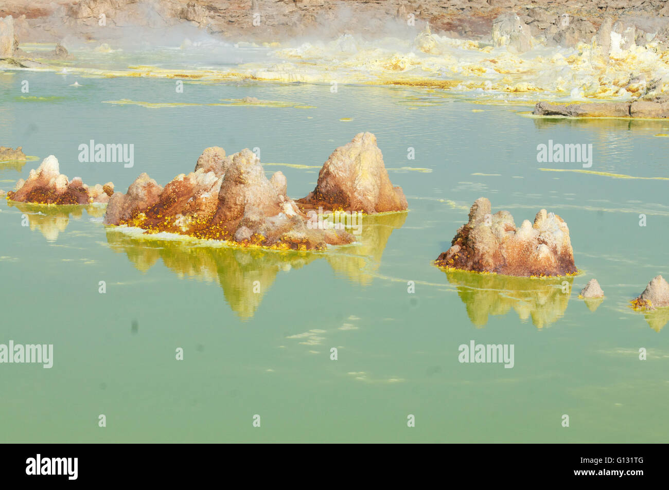 Ethiopia- Danakil Depression-Dallol crater pools Stock Photo - Alamy