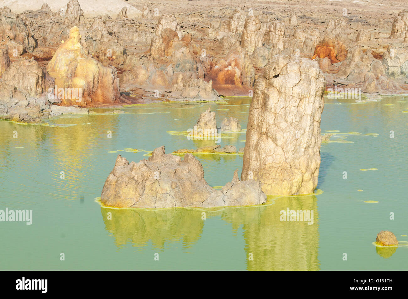 Ethiopia- Danakil Depression-Dallol crater pools Stock Photo - Alamy