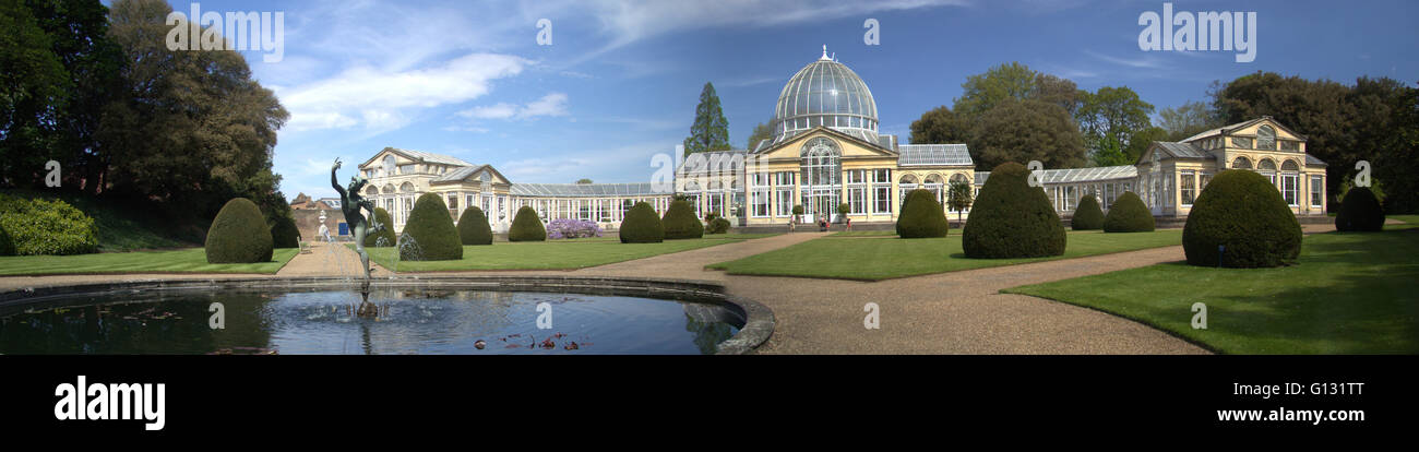 Panoramic Royal Conservatory at Syon house Isleworth on a very sunny ...