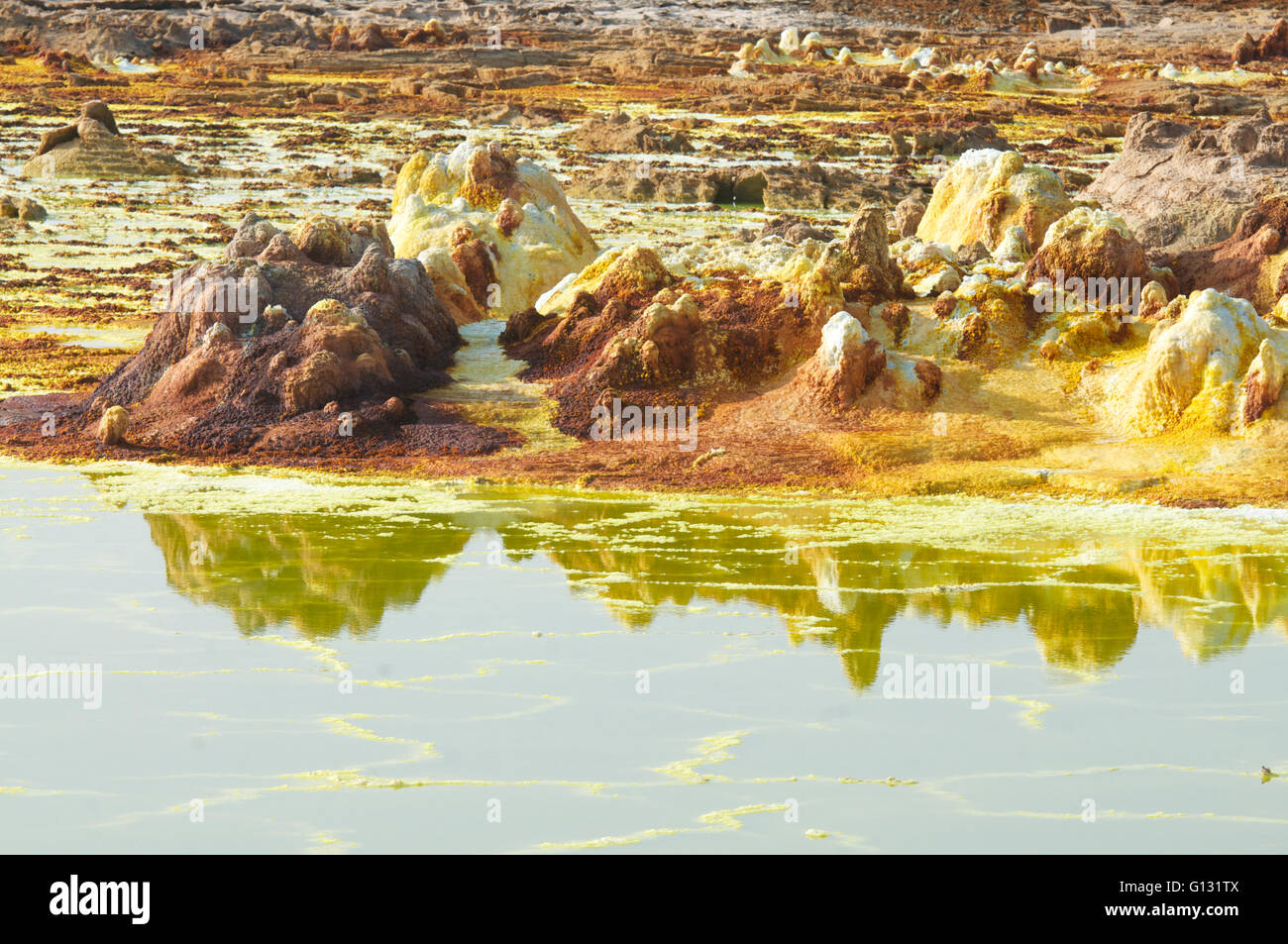 Ethiopia- Danakil Depression-Dallol crater pools Stock Photo - Alamy