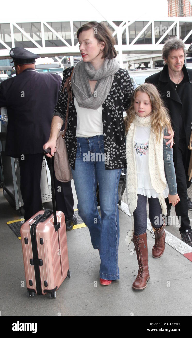 Milla Jovovich with Paul W. S. Anderson and daughter Ever Gabo Anderson ...