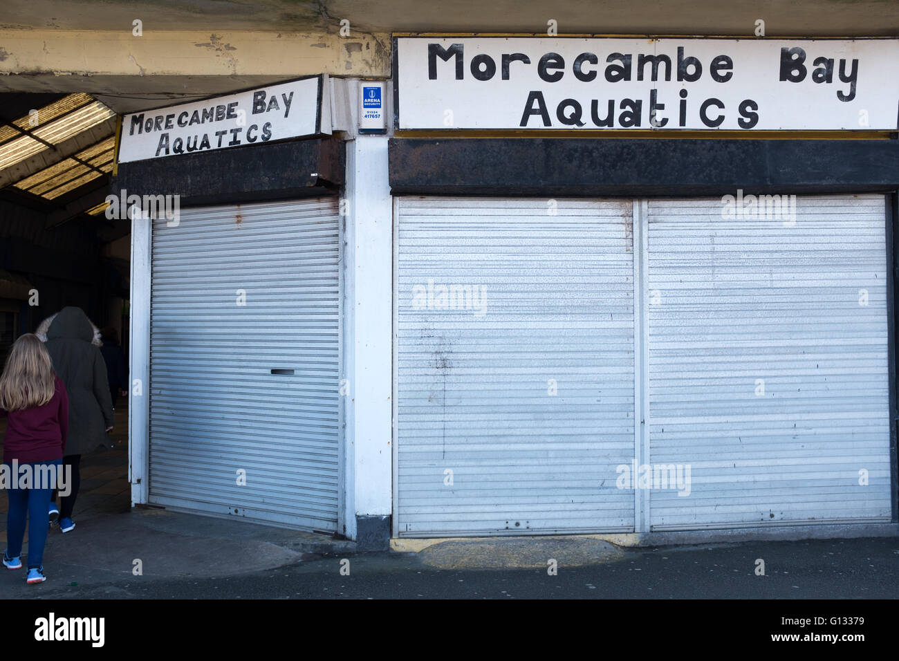 Exterior of run down shop front in Morecambe, Lancashire, UK Stock ...